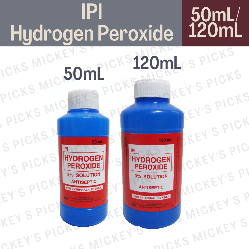 Hydrogen Peroxide 3% Antiseptic Solution, 50mL or 120mL by IPI | Shopee ...