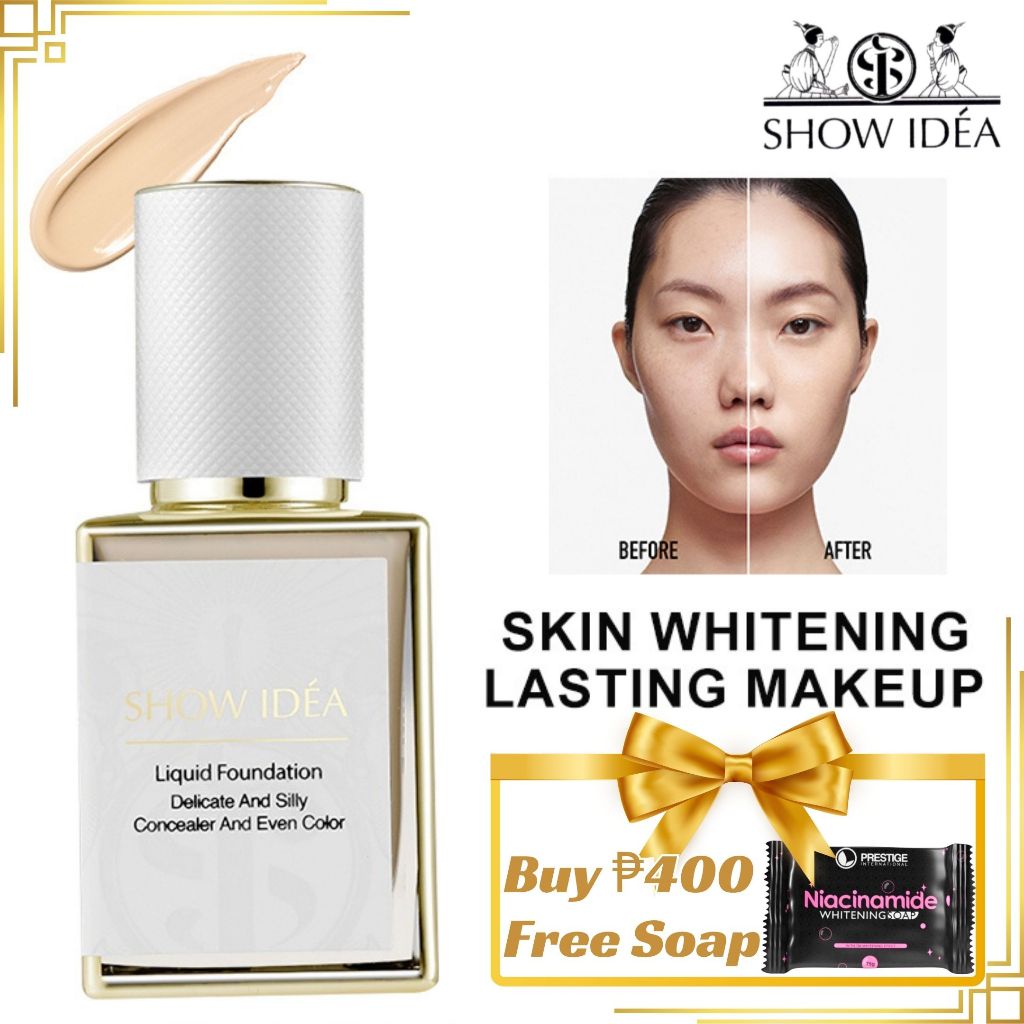 SHOW IDEA Feather Feeling Long-Lasting Foundation Liquid Prestige Niacinamide Whitening Soap ...