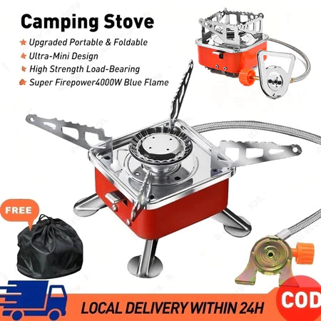 Portable Card Type Mini Butane Stove Square Outdoor Folding Camping ...