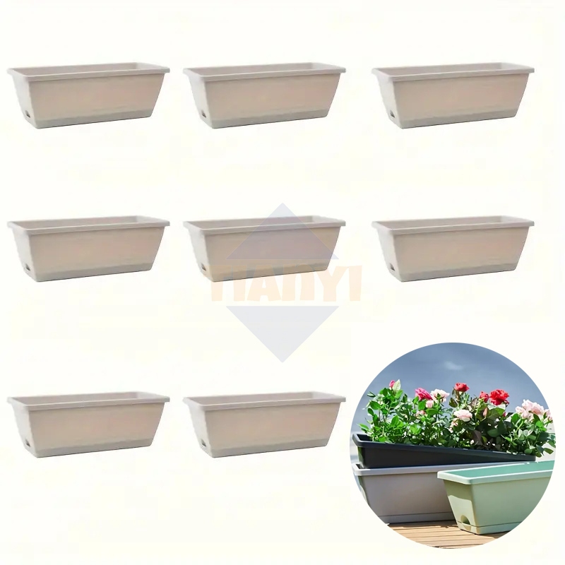 Rectangular Long Flower Pot Balcony Planting Box Plastic Flower Pot ...