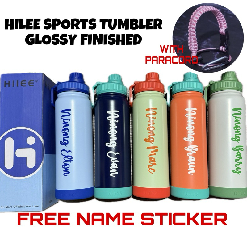 [WITH NAME/PARACORD] Hilee Sports Tumbler Hilee Flask Hilee Glossy ...