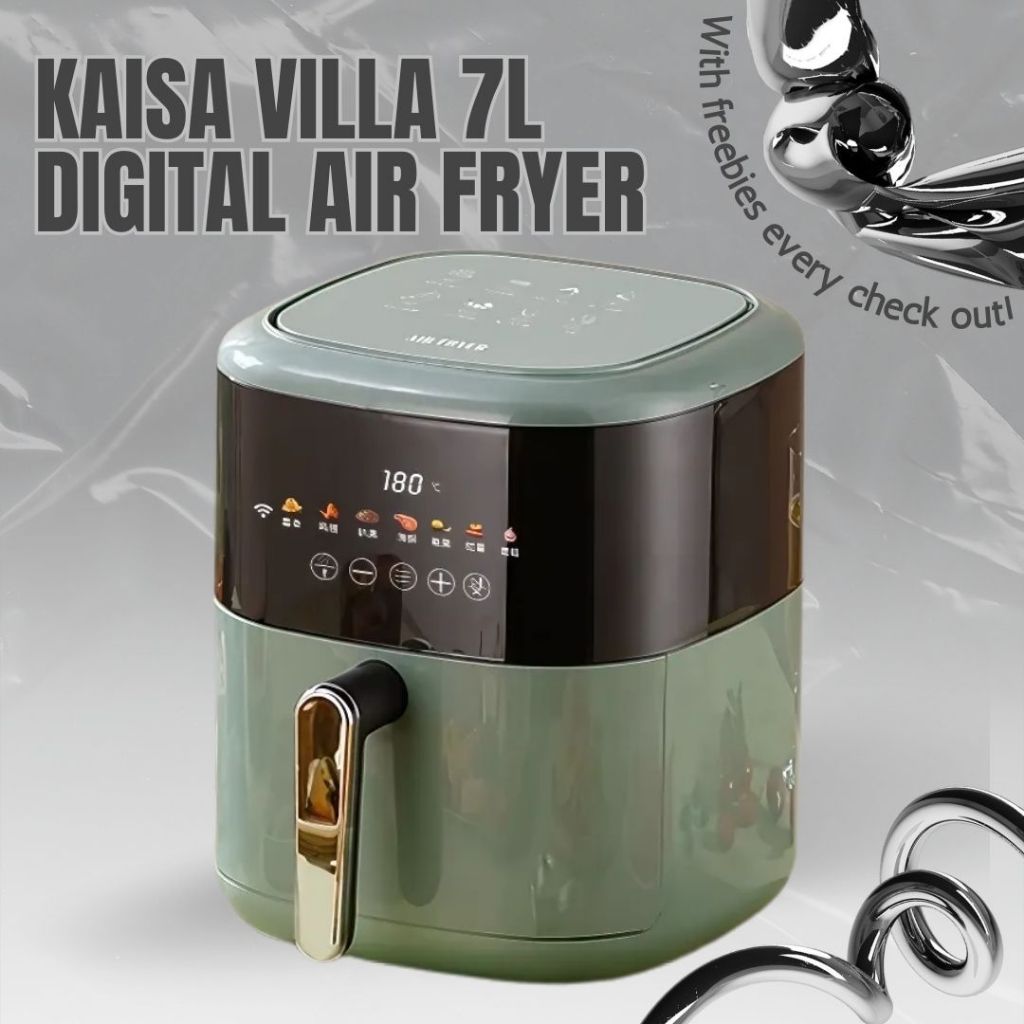 KAISA VILLA 7L Air Fryer – Large Capacity Oil-Free Digital Fryer for Healthy Cooking Non-Stick ...