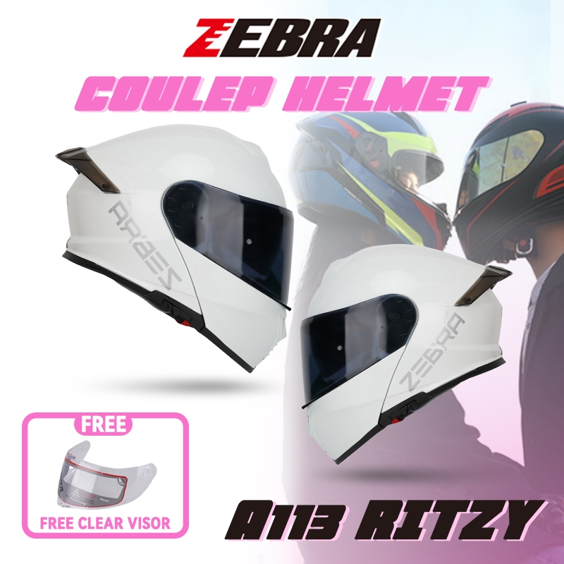 ZEBRA couple helmet modular helmet full face dual visor For Motorcycle ...