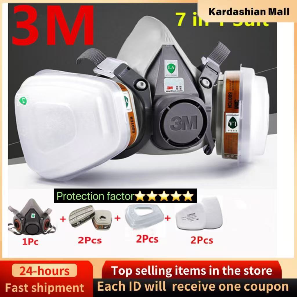 6200 7 in 1 Half Face Painting Spraying Respirator Gas Mask Suit Safety ...