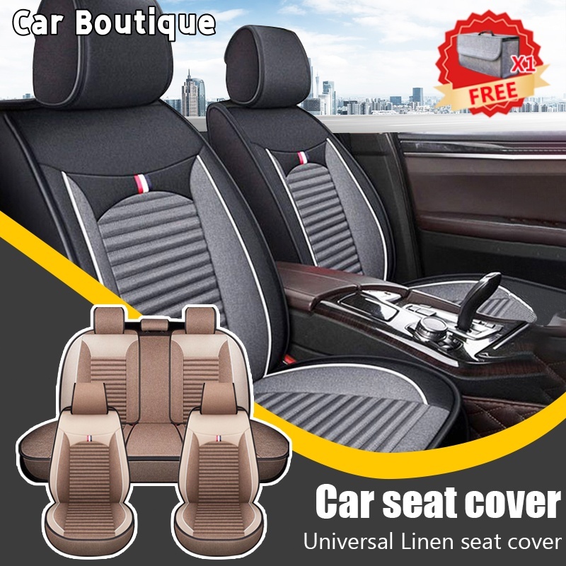 Linen car seat cover cushion with full surround design suitable for ...