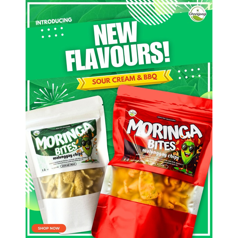 MORINGA BITES - MALUNGGAY CHIPS (NEW FLAVORS) 50g | Shopee Philippines