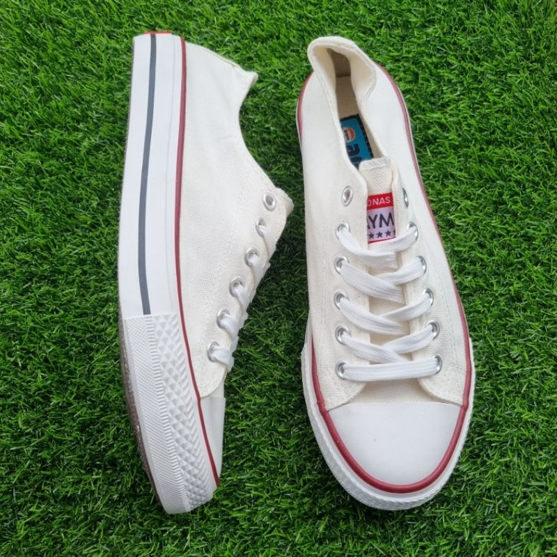 Advan Shoes X Lonas Payma Cream White Women's Sneakers with Red Piping ...