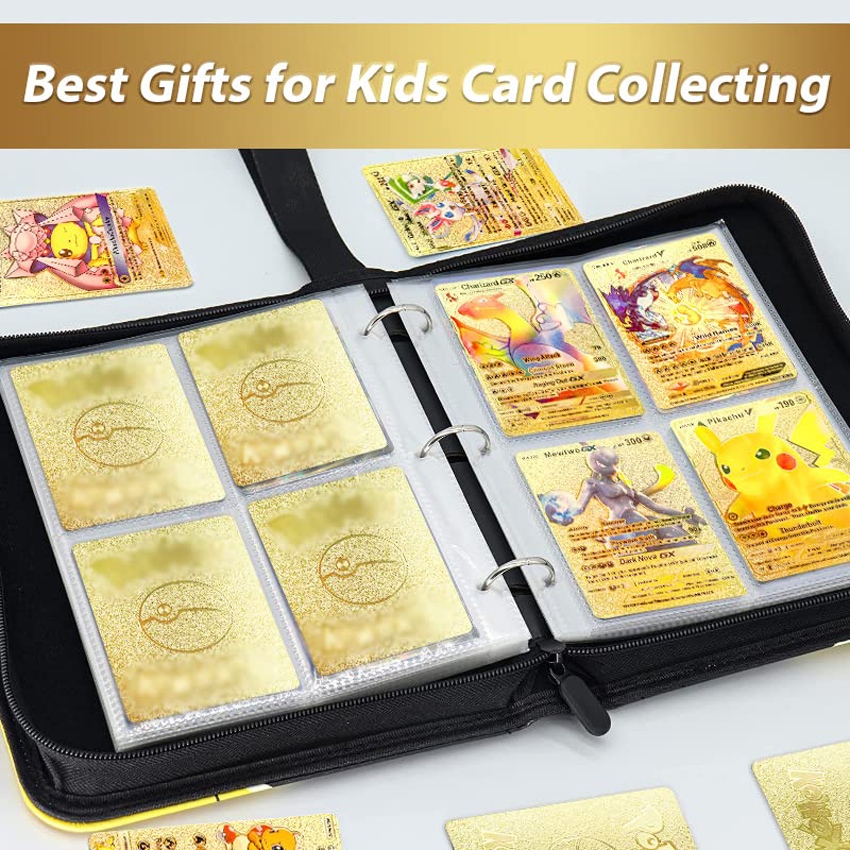 55Pcs Pokemon Card Pikachu Cards Gold Foil Trading Card Rare Collection ...