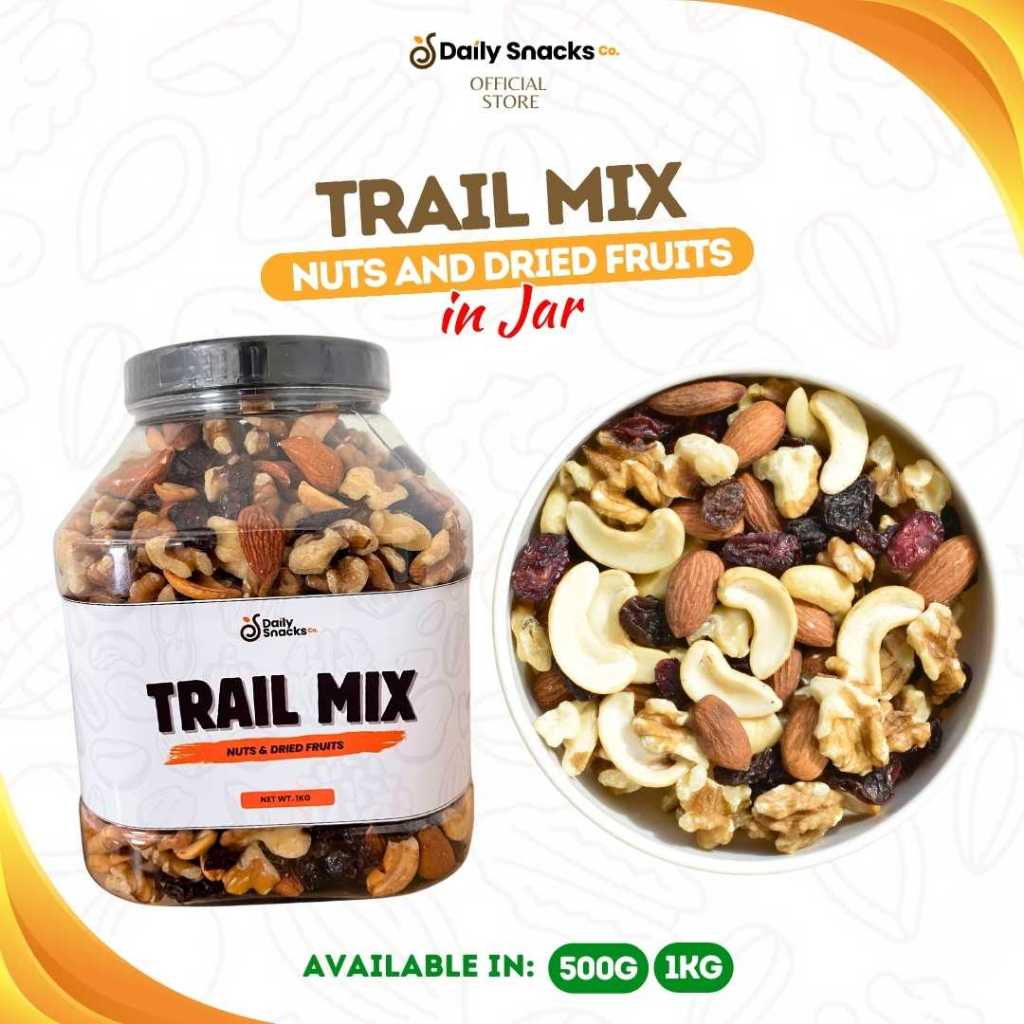 Daily Snacks Trail Mix Nuts and Dried Fruits in Jar | Shopee Philippines