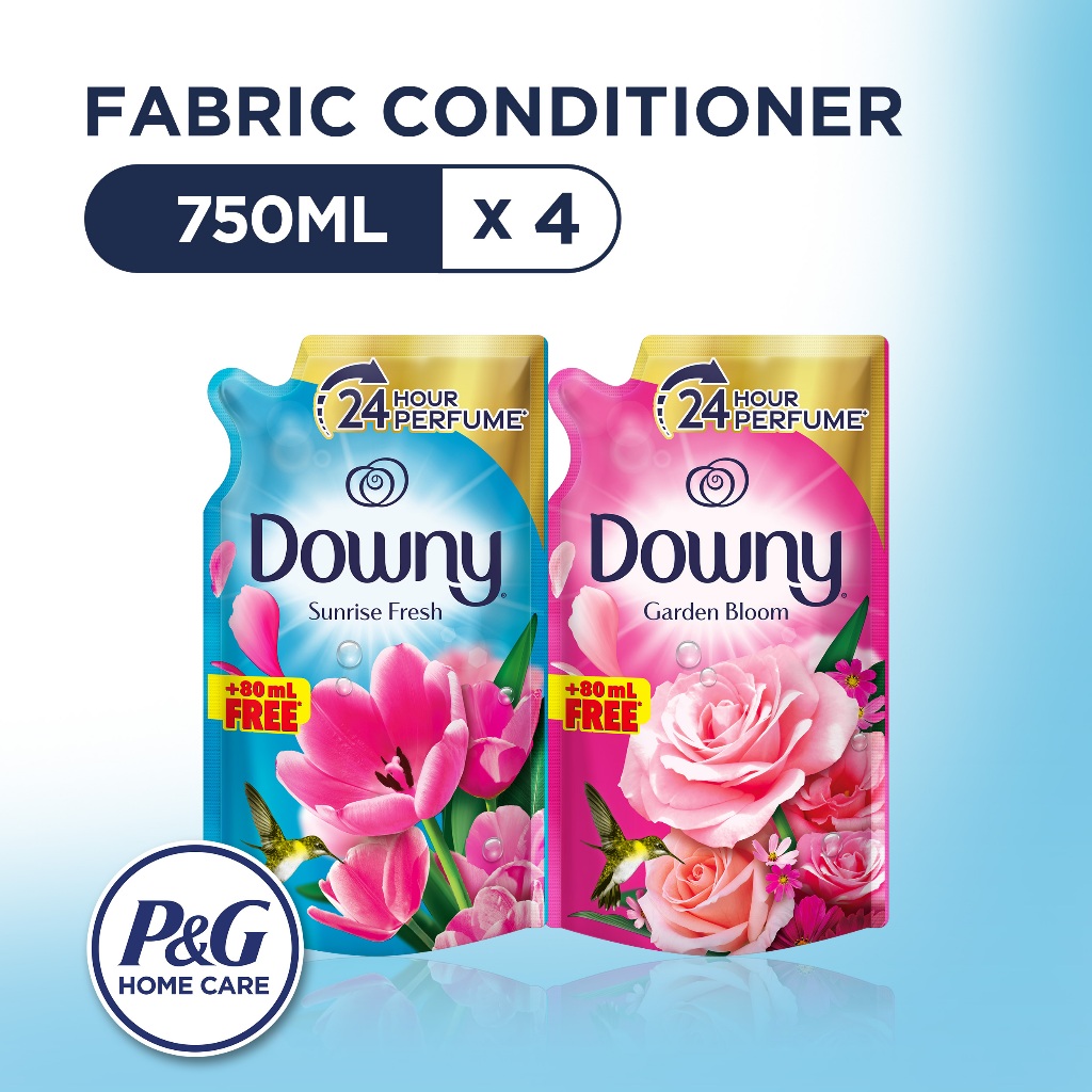 Downy Fabric Conditioner Sunrise Fresh Garden Bloom 750ml Refill x 4 ...