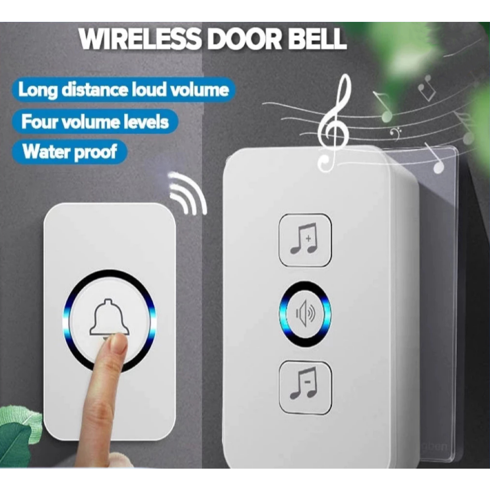 Intelligent small LED wireless doorbell waterproof 300M range door ...