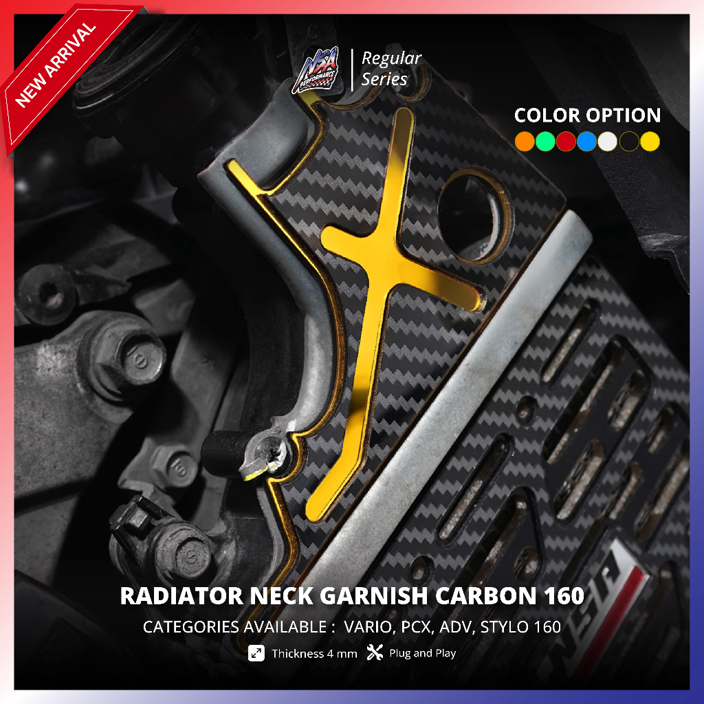 Radiator Neck Cover Carbon for Vario 160 PCX 160 ADV 160 Radiator Plate ...