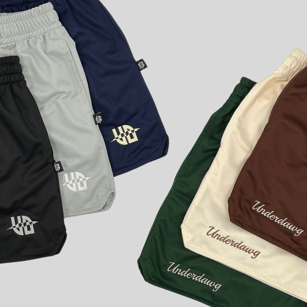 𝗨𝗡𝗗𝗘𝗥𝗗𝗔𝗪𝗚 | Premium Mesh Shorts Embroidered Above The Knee Unisex | Shopee Philippines