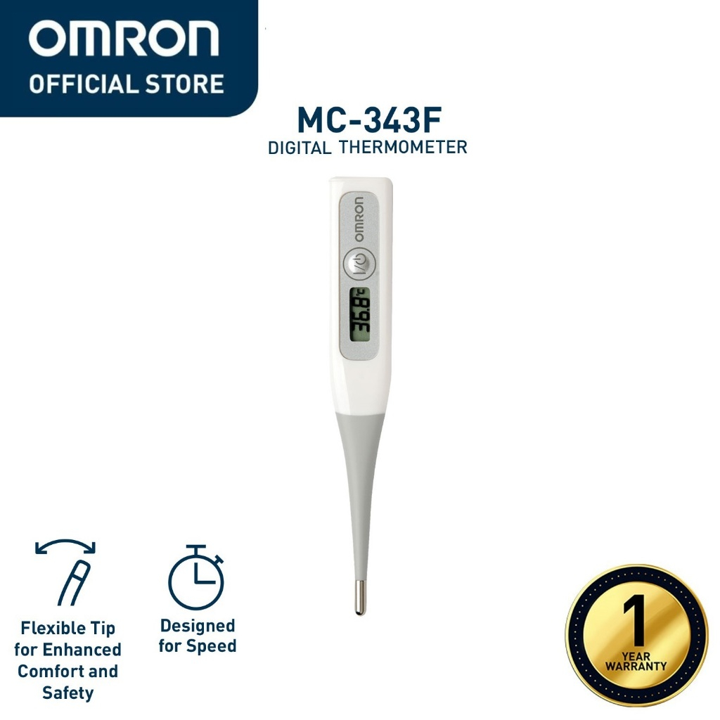 Omron MC-343F Digital Pencil-type Thermometer with Flexible Tip for ...