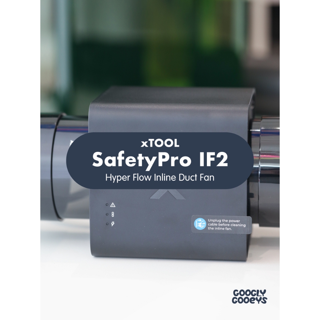 xTool | SafetyPro IF2 Hyper Flow Inline Duct Fan for xTool M1, xTool F1, M1 Ultra, F1 Ultra ...