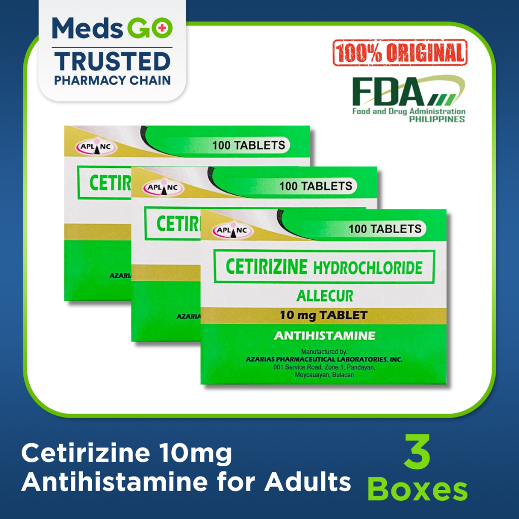 Cetirizine 10mg Antihistamine for allergy Adult - 3 Boxes (Ceticit ...