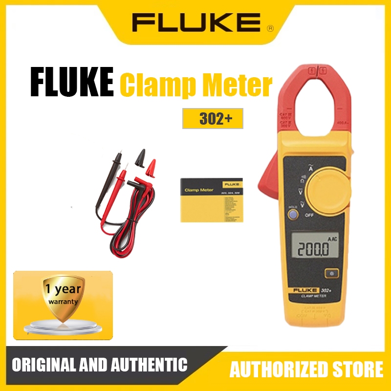 FLUKE 302+ Clamp Meter 400A 30mm Big Clamp Mouth 1.8% Accuracy for ...