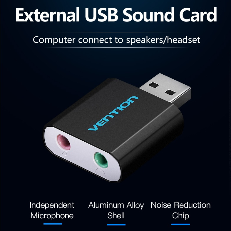 Vention External Usb Aux Mic Adapter Stereo Audio Sound Card 3.5Mm For ...