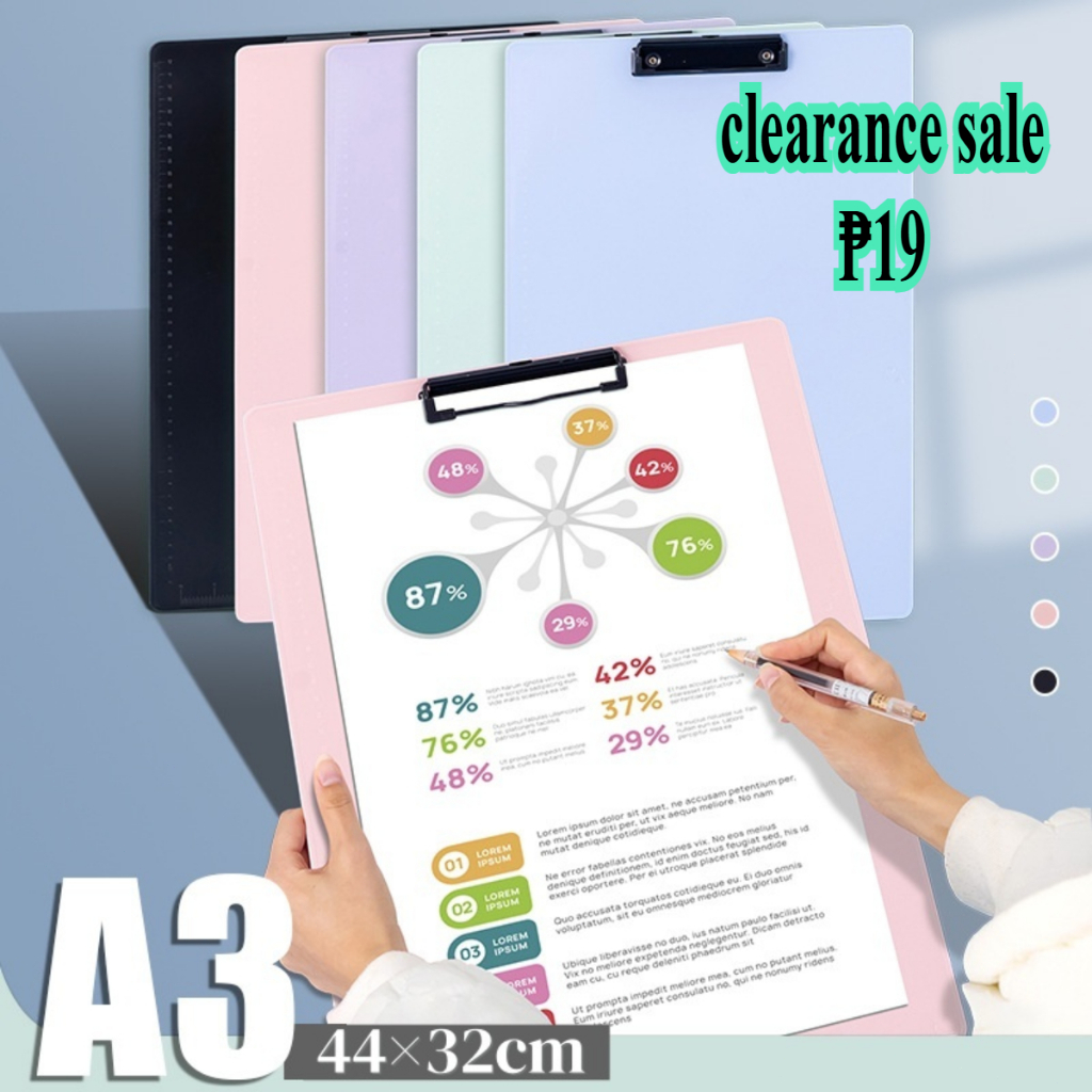 A3 Clipboard H/V Drawing Board Thickened PP Writing Pad Morandi File ...