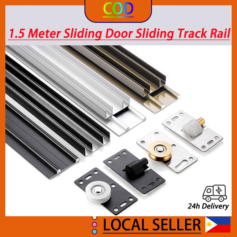 Aluminum alloy wardrobe sliding door slide rail and pulley wheel 1.5 ...