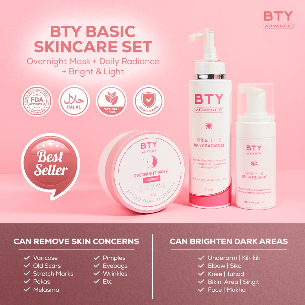 BTY Basic Skincare Set | Cleansing, Hydration & Sun Protection (DR + OM ...