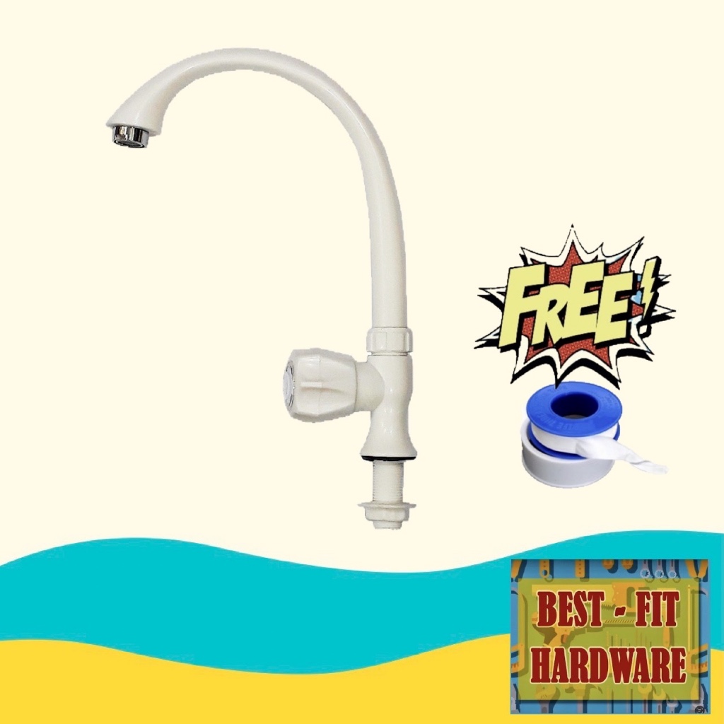 PVC GOOSENECK / GOOSE NECK FAUCET SINK TYPE with TEFLON FREE | Shopee ...