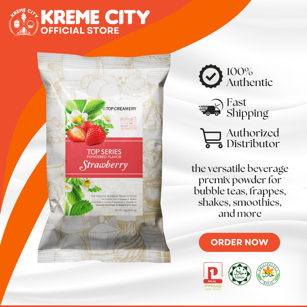 TOP Creamery Top Series Strawberry Powdered Flavor Beverage Premix 1kg ...