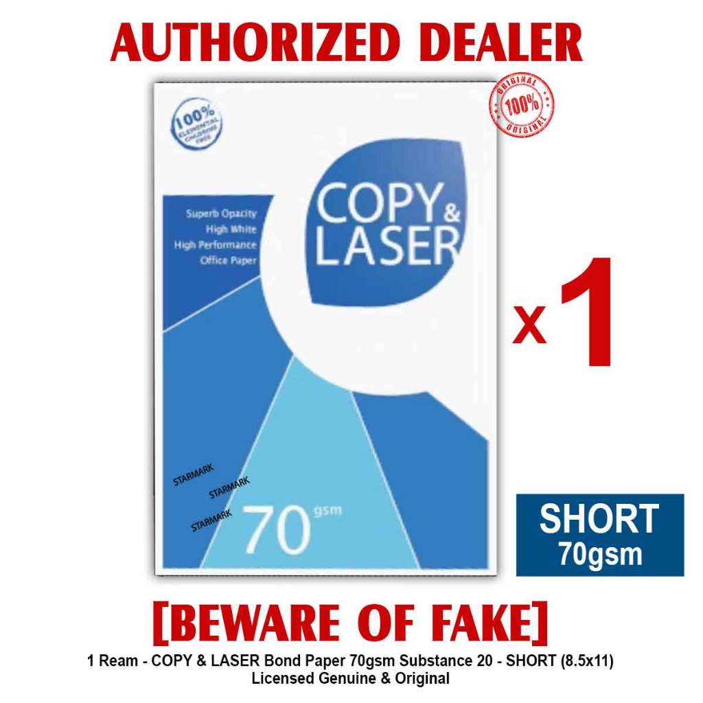 Copy & Laser Paper Bond Paper Papers SHORT 8.5x11in 70gsm Sub.20 Copy ...