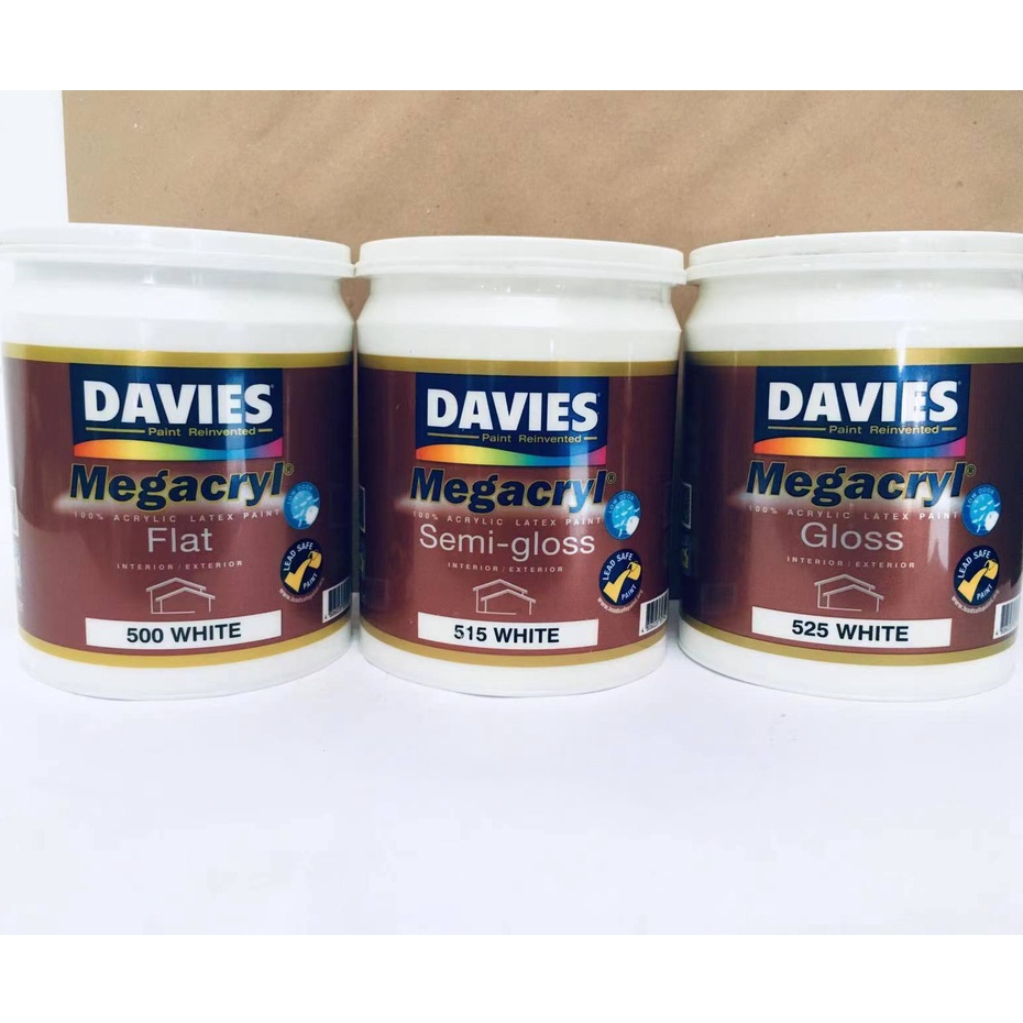 Davies MCS- 515 Megacryl Premium Latex Paint 1 Gloss White | Shopee ...