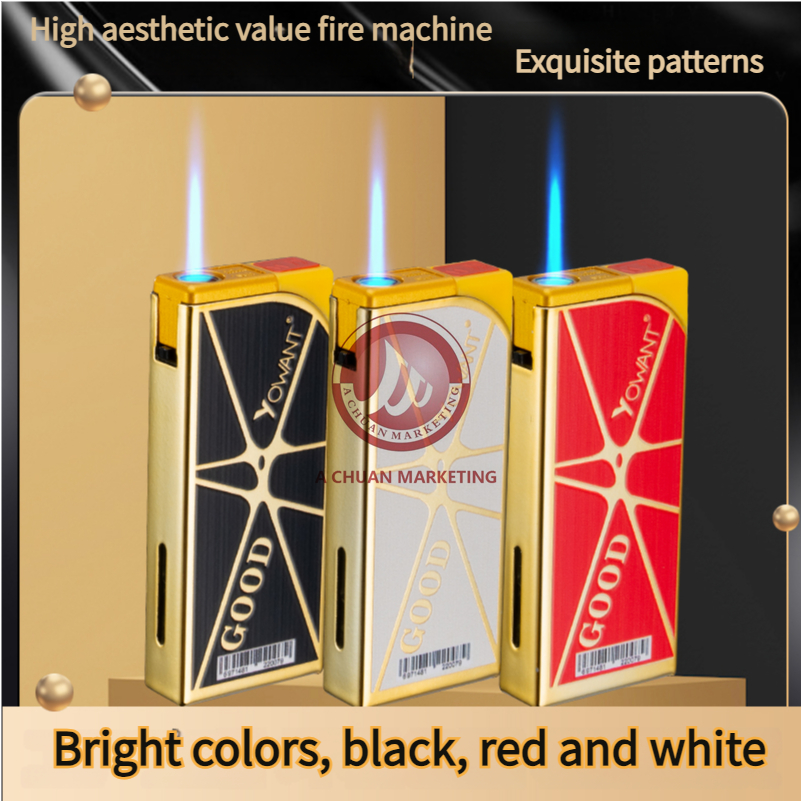 YOWANT Windproof Metal Lighters Refillable Electronic Straight Gas ...