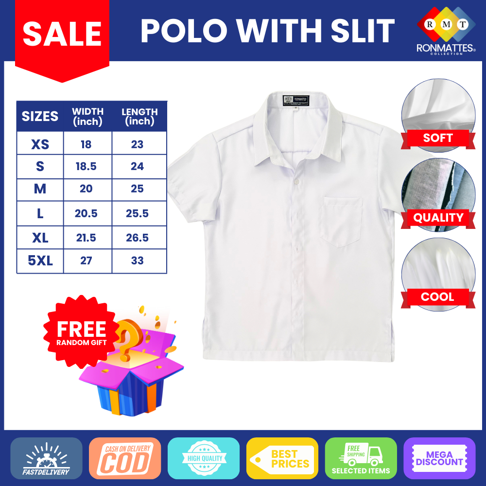 RMT Collection White Polo with Slit Uniform for Boys | Shopee Philippines
