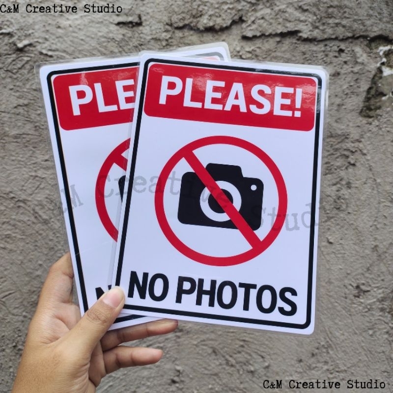 NO TAKING PHOTOS Laminated Signage A4/A5 Size | Shopee Philippines