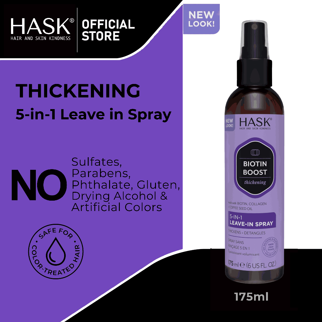 Hask Biotin Boost 5 in 1 Leave In Spray 175 ml | Shopee Philippines