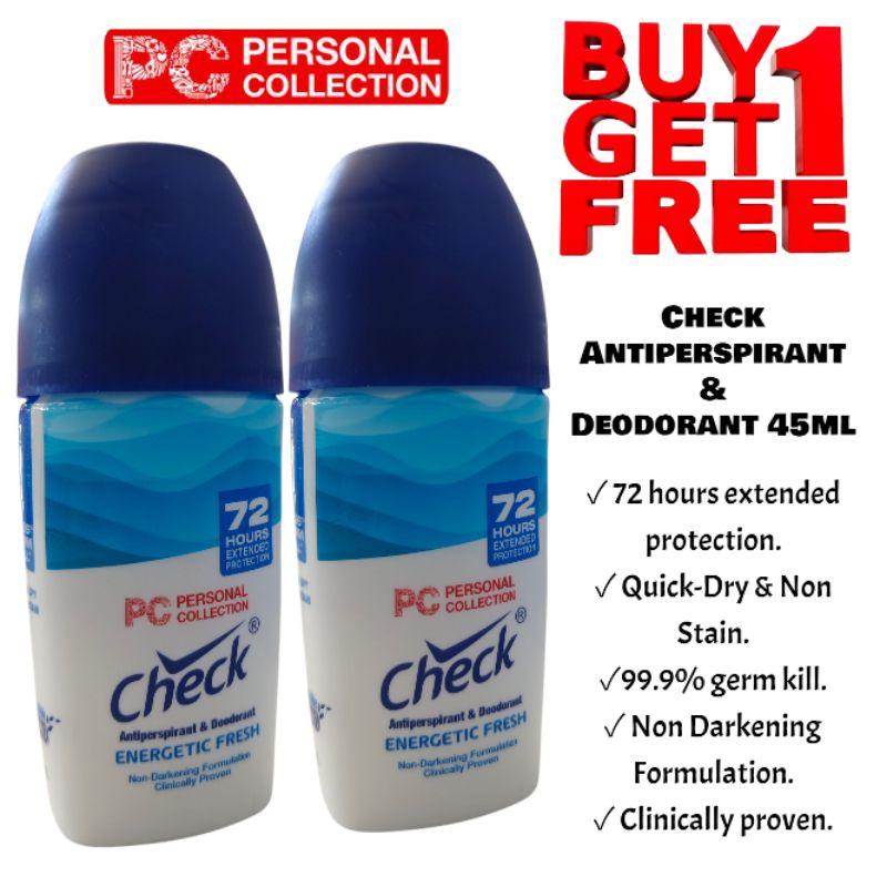 PC Check Antiperspirant & Deodorant for Men 45ml | Shopee Philippines