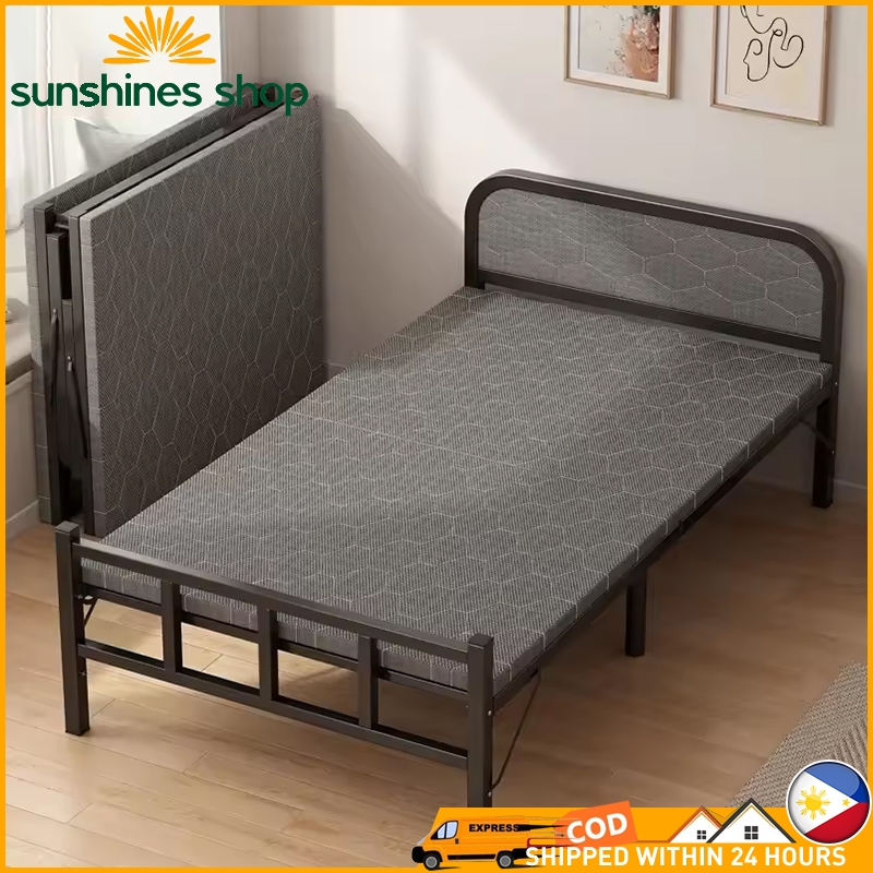 Portable Metal Foldable Bed Folding Bed Double/Single Bed Frame Heavy ...