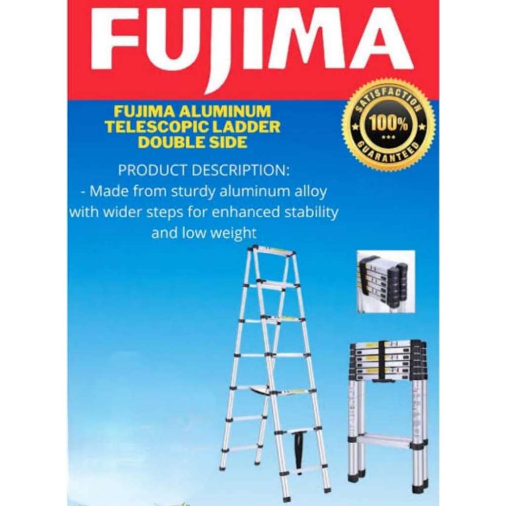 FUJIMA JAPAN Telescopic Single Ladder Aluminum Double Side Ladder ...