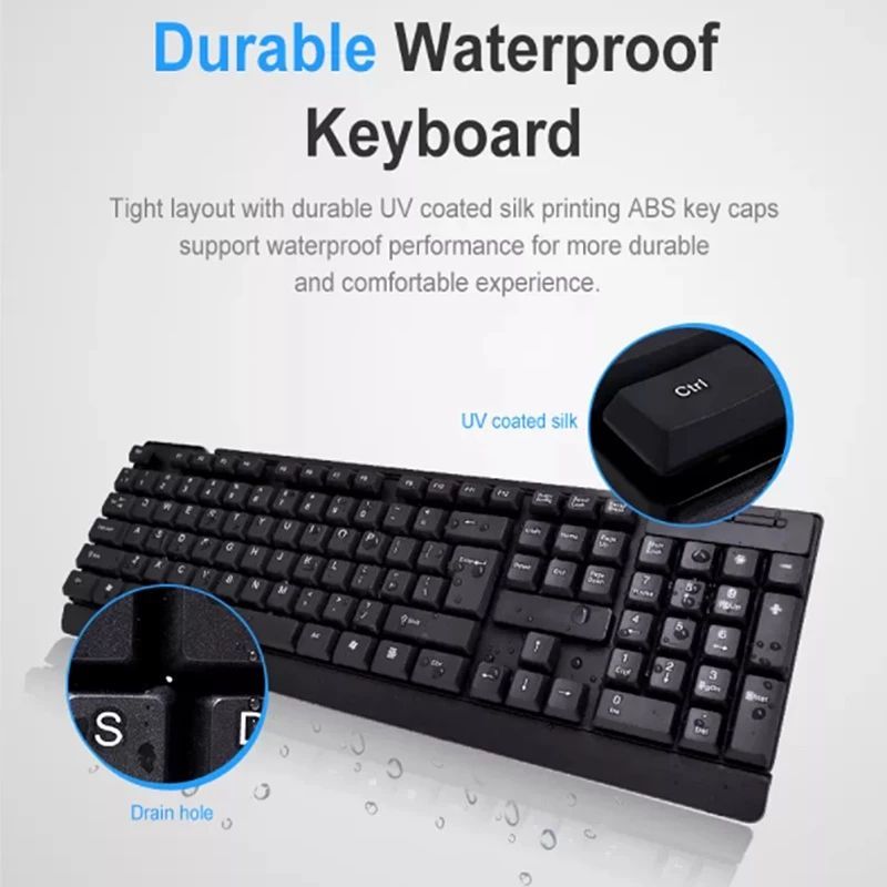 Limeide T13 104 Keys Basic Interface Game Gaming USB Keyboard and Mouse ...