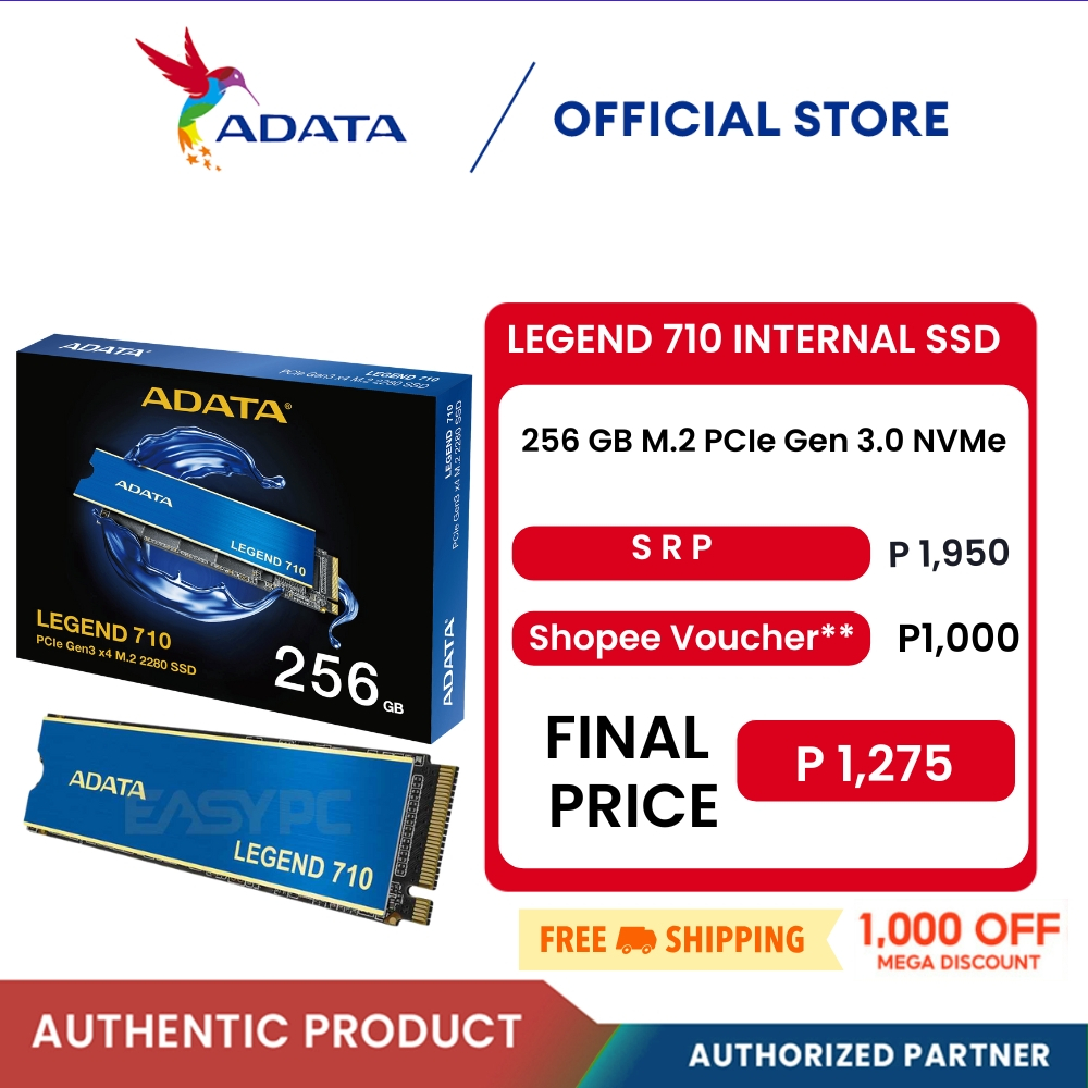 ADATA LEGEND 710 256GB/512GB/1TB M.2 PCIe Gen 3.0 NVMe Internal SSD ...