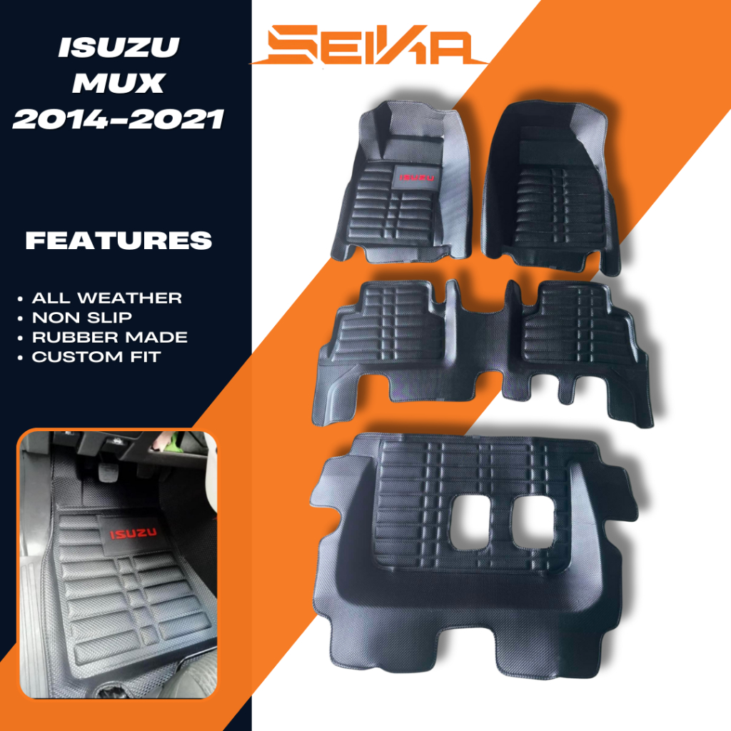 Isuzu Mux car mat (2014-2023) Premuim Diamond Deep Dish Car Matting ...