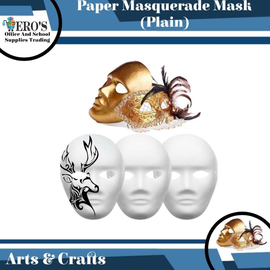 Paper Masquerade Mask (Plain) I Set of 6pcs | Shopee Philippines