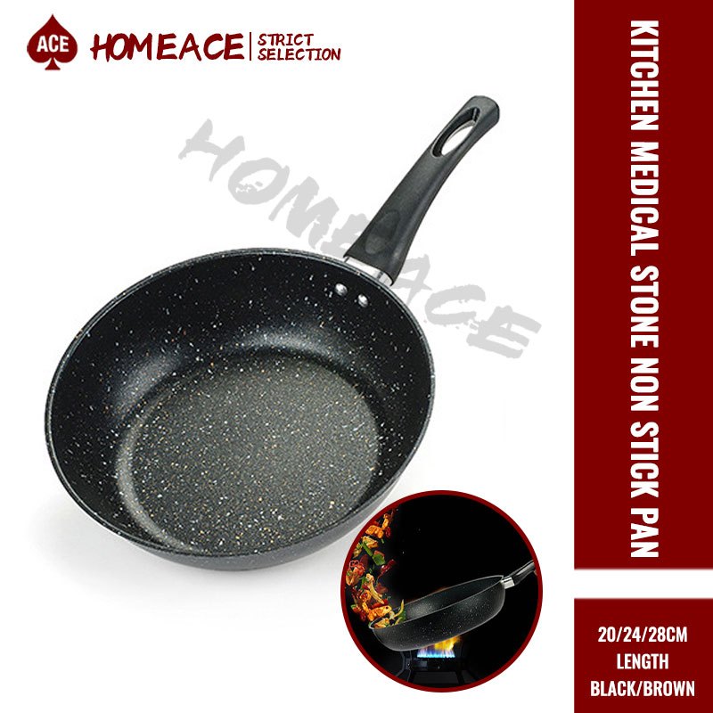 HomeAce Non-stick Pan 20cm/24cm/28cm Kitchen Iron Frying Pan Multi ...