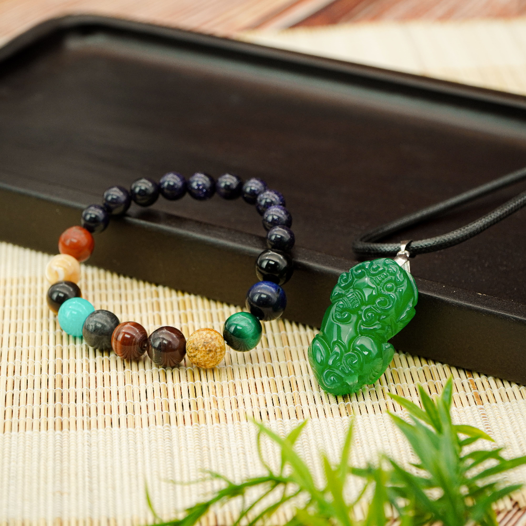 Taichi Gemstone - COMBO LUCKY PIXIU NECKLACE & BRACELET MILKY WAY ...