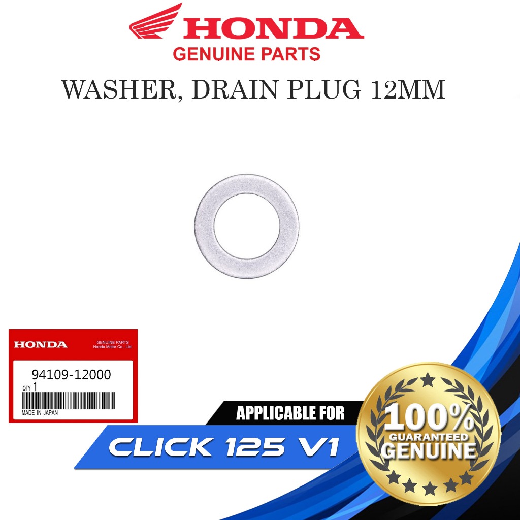 HONDA GENUINE WASHER DRAIN PLUG 12MM FOR CLICK125/ BEATFI/ ADV/ PCX ...
