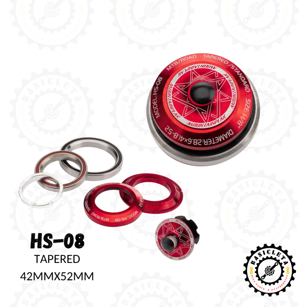 BIKE HEADSET MTP HS-08 42mmx52mm ALLOY CNC TAPERED SEALED BEARING ...