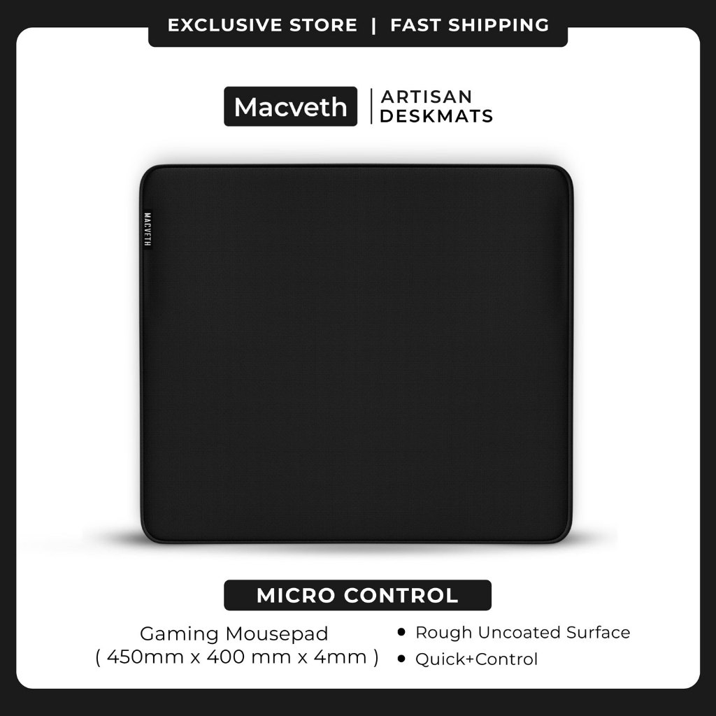 Macveth Mousepad | Gaming | (450x400x4mm) | Plain Series | Micro ...