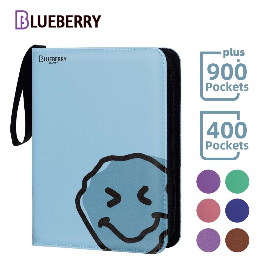 Blueberry Binder Zipper Album 400/900 Pocket Pokemon Leather Lomo Card ...
