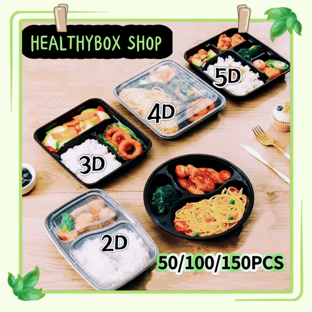 150PCS Bento lunch box Microwaveable 2D3D4D5D Plastic Bento box with ...