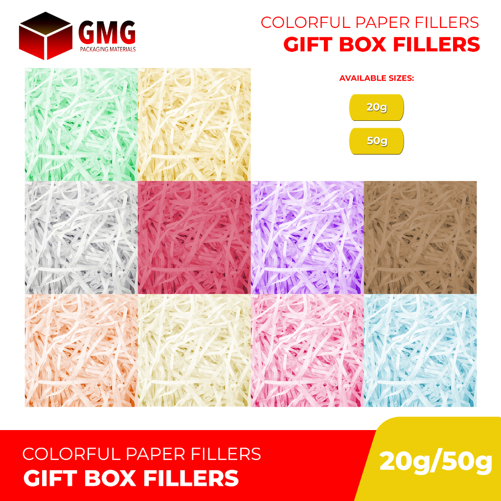 GMG Colorful Gift Box Shredded Paper Filler Decorative | Shopee Philippines