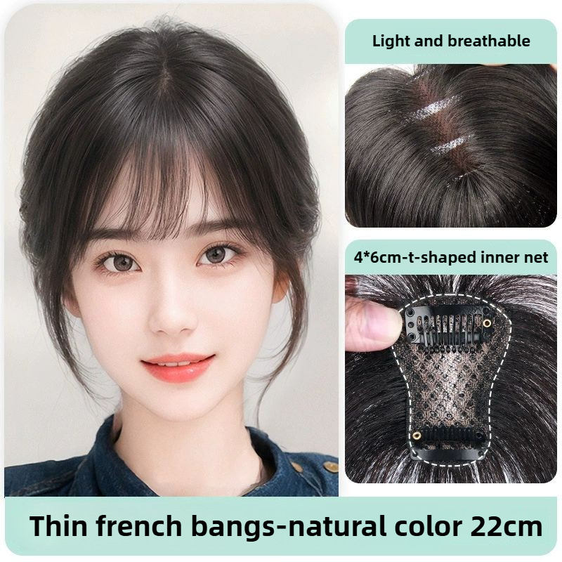 Real Human Hair Bangs Side Fringe for Women Middle Part False Bangs ...