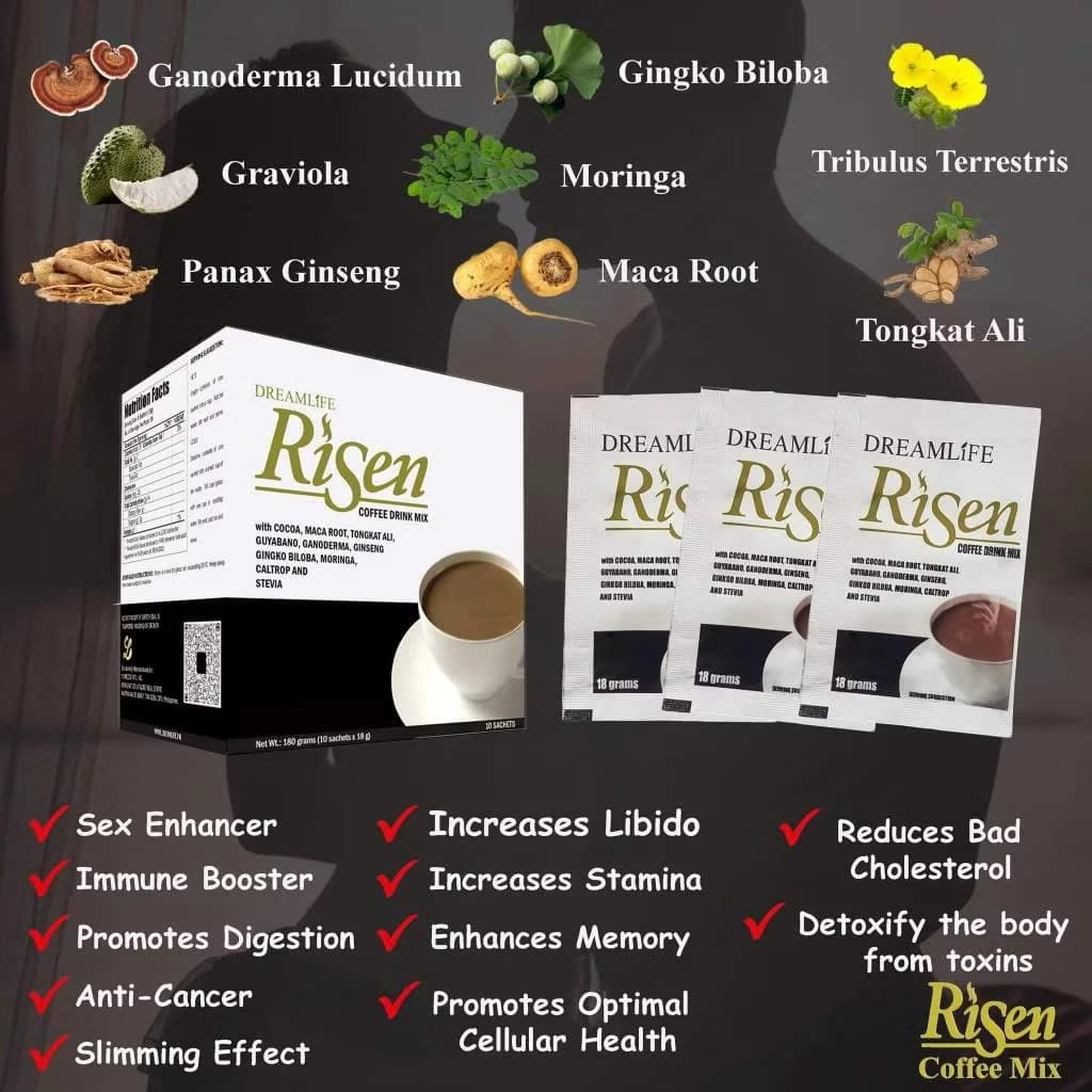 Risen Coffee for men by Dreamlife 10 sachet/box | Shopee Philippines